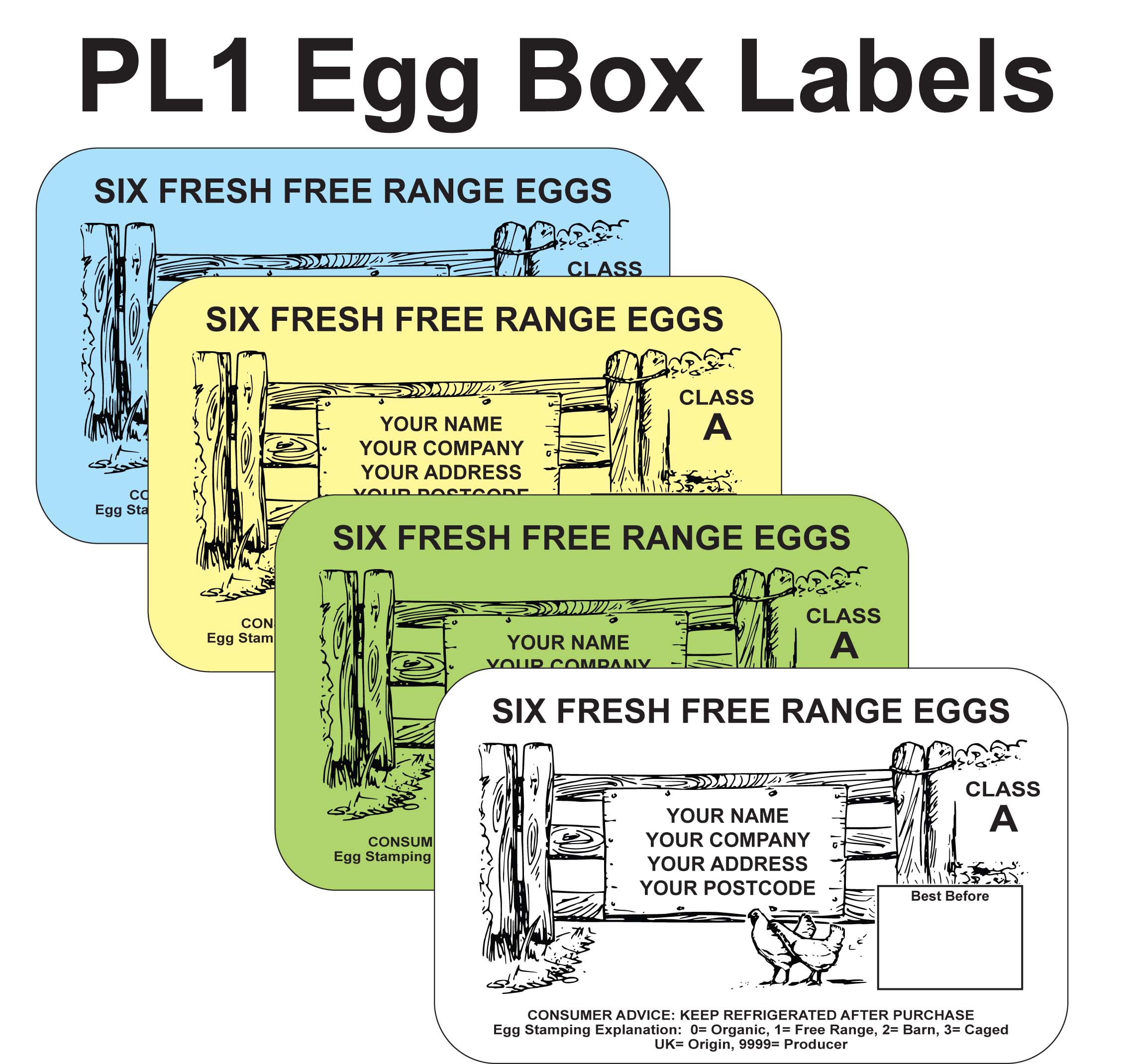 PL1 Egg Box Labels Type Bespoke Designs For Purchase Online